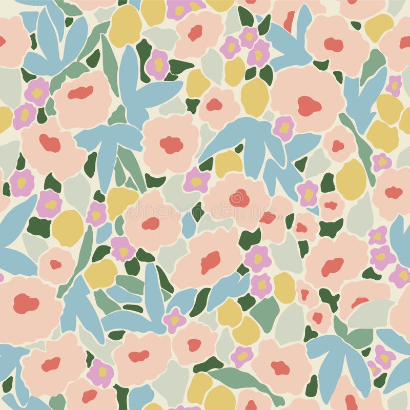 Vector Ditsy Flower Illustration Seamless Repeat Pattern Stock Vector ...