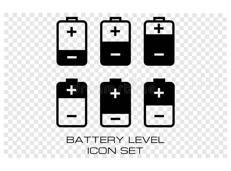 Set of Battery Charging Level Icon. Vector Illustration. Stock ...