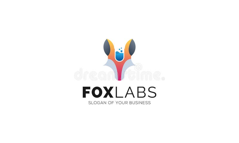 Vector Logo Illustration Fox Lab Dual Meaning Style. Stock Vector ...
