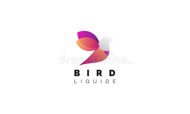 Unique Bird Logo Design with a Liquid Bird Concept Stock Vector ...