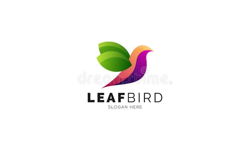 Colorful Leaf Bird Logo Design Vector Illustration Stock Vector ...