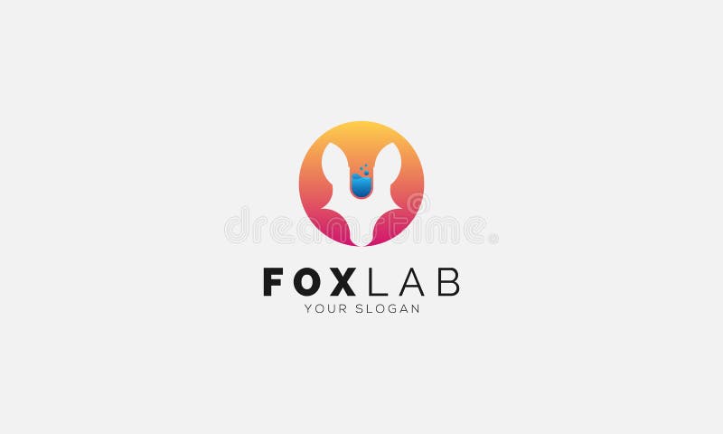 Vector Logo Illustration Fox Lab Dual Meaning Style. Stock Vector ...