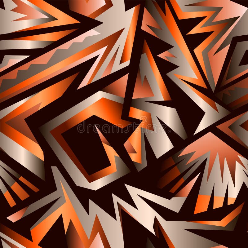 Seamless Abstract Urban Pattern with Curved Geometry Elements Stock ...