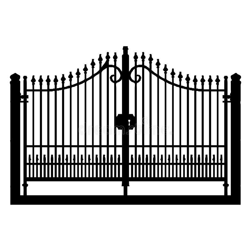 Black Gate Silhouette . Front View Stock Vector - Illustration of white ...