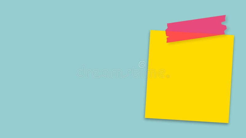 Sticky Paper Note on a White Wall Background with Empty Space. Stock ...