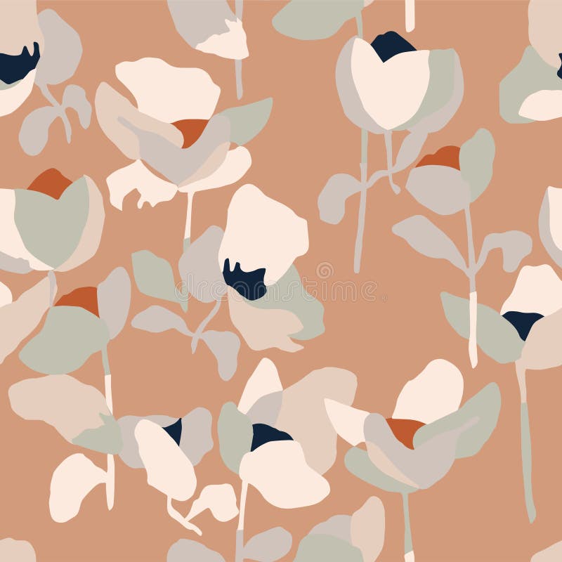 Vector Abstract Simple Flower Illustration Seamless Repeat Pattern ...