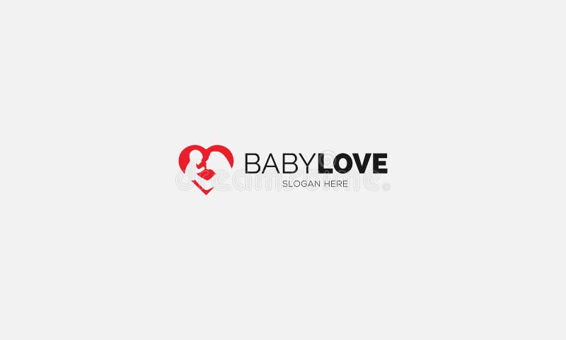 Mother Holding a Baby Logo Design with Her Arm in Heart Shaped Stock ...
