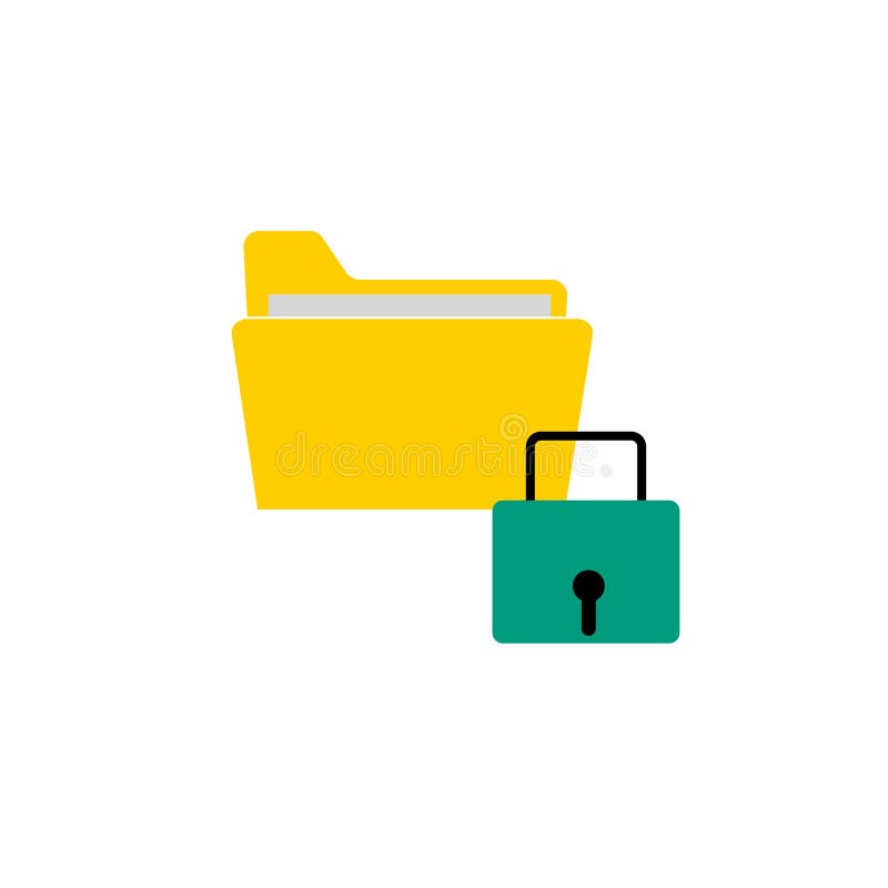 Computer Icon for Secure Folder Lock Shield Icon Symbol Stock ...