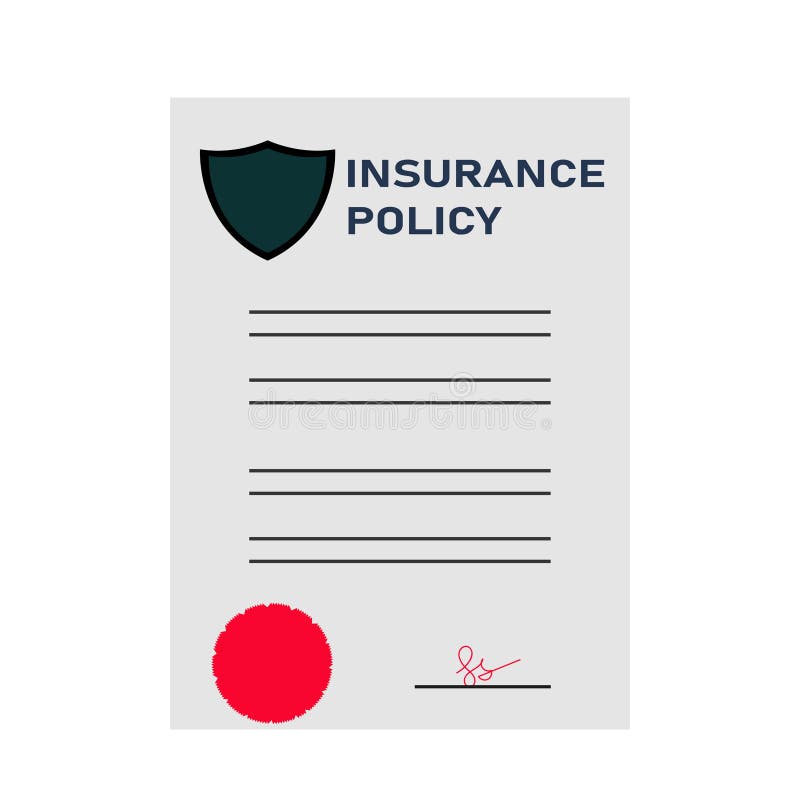 Insurance Policy on Clipboard with Pen Isolated on White Background ...