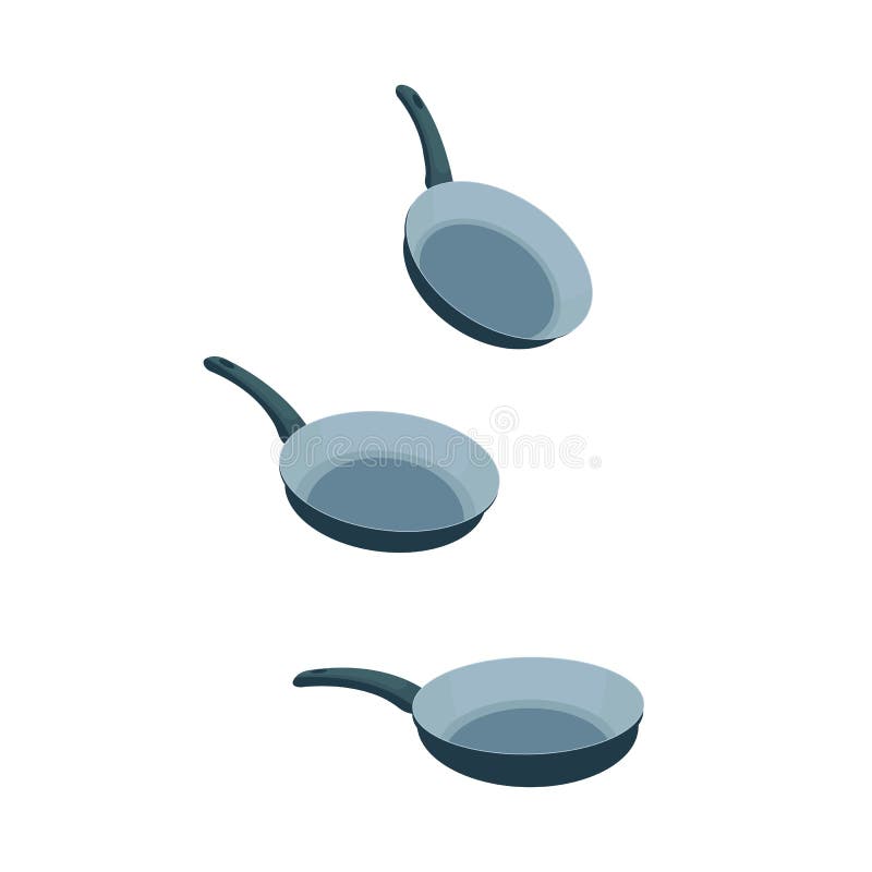Frying Pan. Frying Pans Flat Vector Illustrations Set. Stock Vector ...