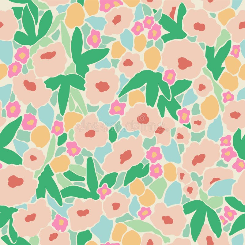 Vector Ditsy Flower Illustration Seamless Repeat Pattern Stock Vector ...