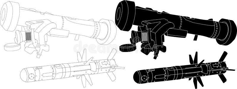 FGM-148 Javelin with a Missile. Stock Vector - Illustration of pistol ...