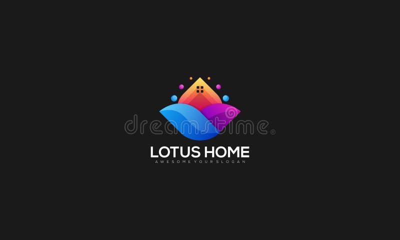 Modern Gradient Lotus Home Logo Design Vector Stock Illustration ...