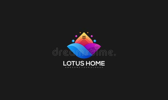 Modern Gradient Lotus Home Logo Design Vector Stock Illustration ...