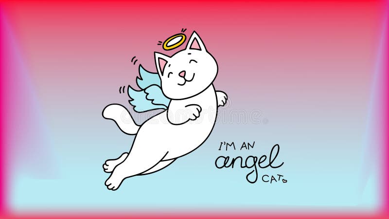 I am an Angel Cat and Beautiful Background-01 Stock Illustration ...