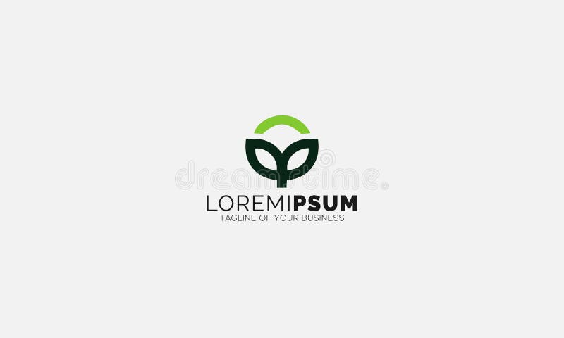 Sprout Mockup Eco Logo, Green Leaf Seedling, Growing Plant Stock ...