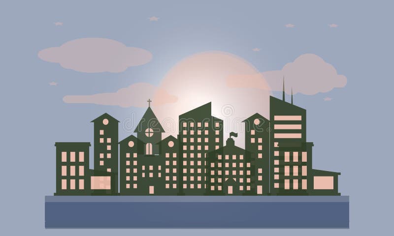 Modern Town at Industrial Buildings Background. Infrastructure and ...