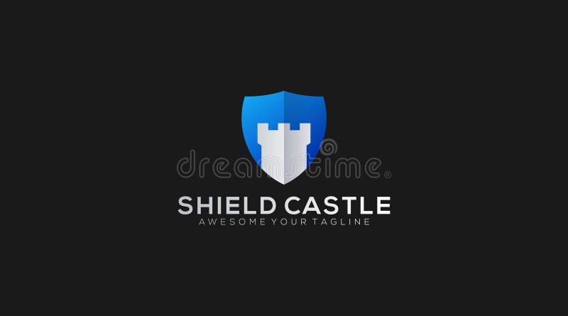 Modern Castle Shield Logo Design Template Stock Illustration ...