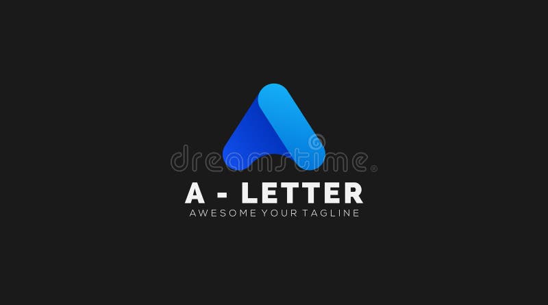 Blue Gradient Modern Letter a Logo Design Vector Stock Illustration ...