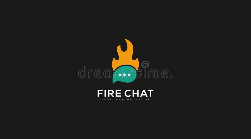 Fire Chat Logo Design Modern Icon Template Stock Illustration ...