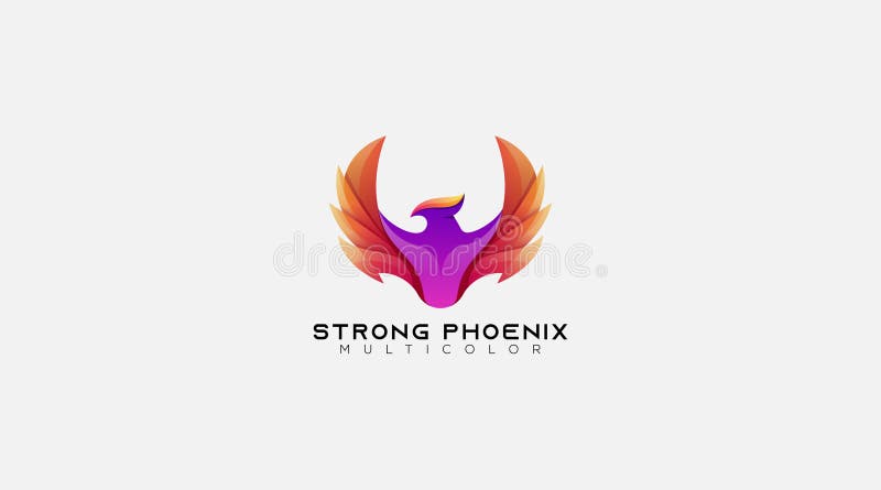 Strong Phoenix Fly with Colorful Line , Vector Eagle Logo Design Stock ...