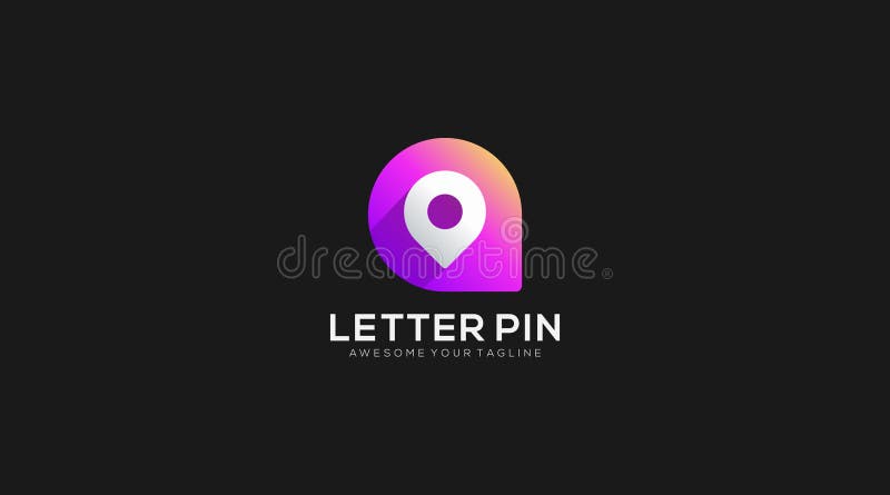 Pin Logo Concept Sign Icon Symbol Design with Letter a Stock ...