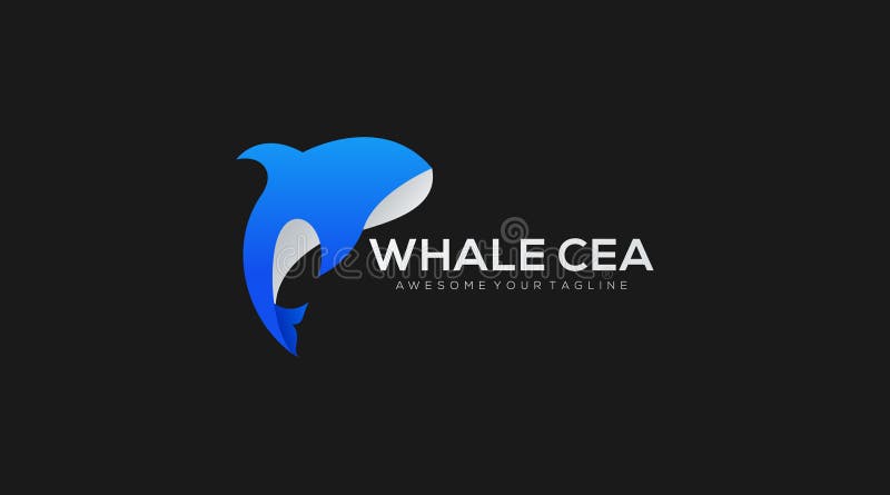 Blue Whale Sea Modern Logo Vector Design Illustration Stock ...