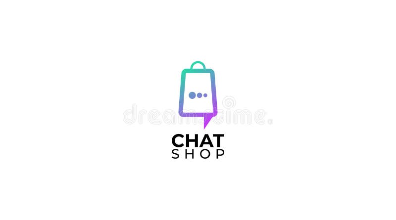 Chat Shop Logo Design Template. Shopping Logo Vector Icon Illustration ...