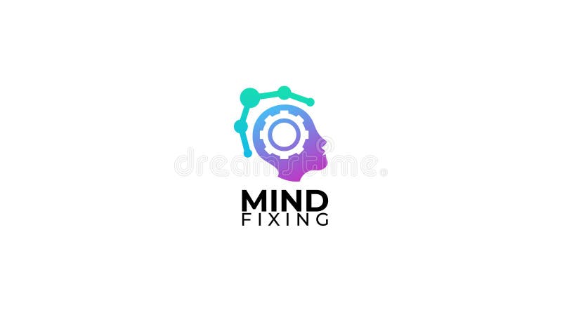 Brain Fixing Mind Data Logo Design Template Stock Illustration ...