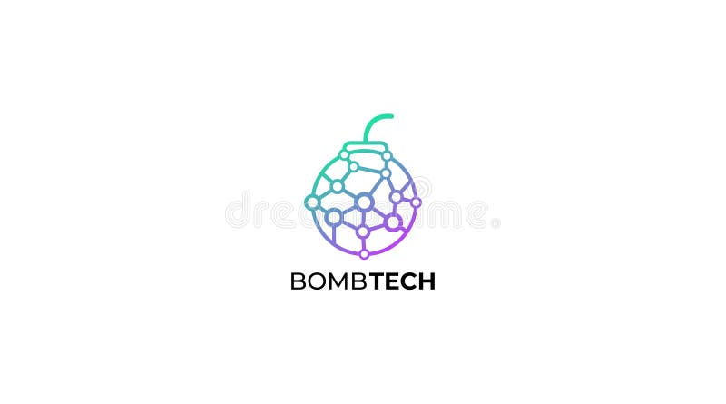 Bomb Tech Simple Professional Logo Design Vector Illustration Template ...