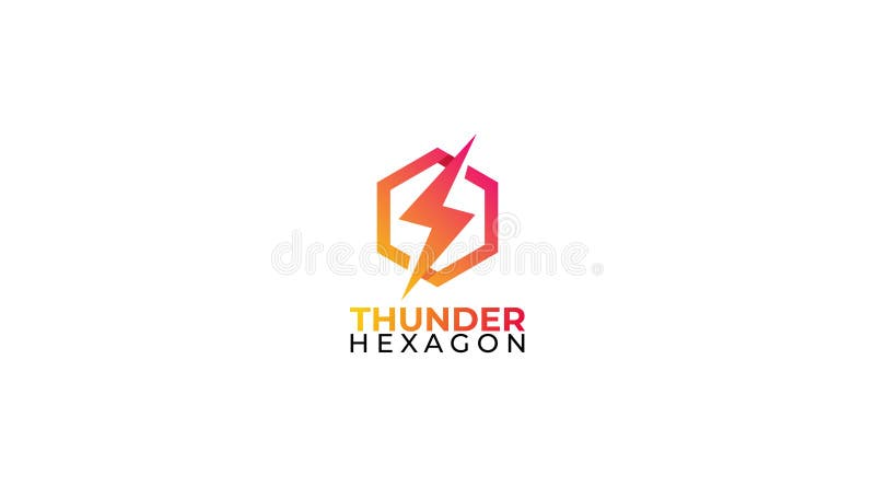 Thunder Hexagon Logo Abstract Design Vector Template. Lighting Bolt ...