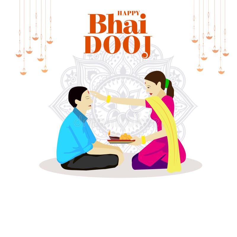 People Celebrating Bhai Dooj Stock Illustrations – 8 People Celebrating ...