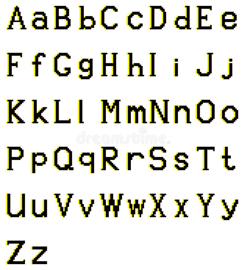 Pixel Art. English Alphabet, English Letters. Stock Illustration ...