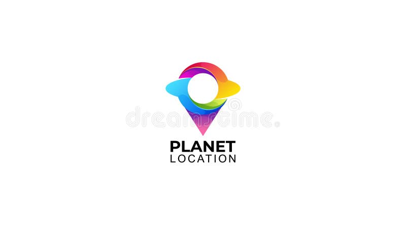 Planet Location Logo Design and Vector Illustration Stock Illustration ...