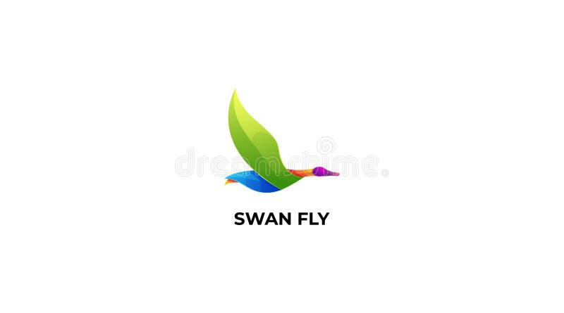 Swan Fly Logo Design Vector Icon Symbol Illustration Stock Illustration ...