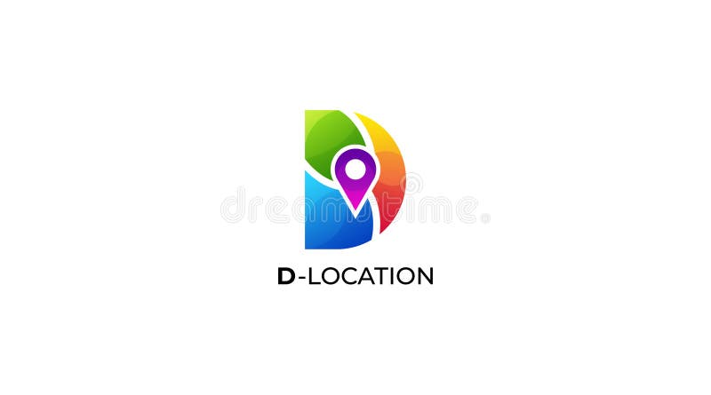 Colourful Letter D Pin Point Map Simple Logo Design Icon Vector ...