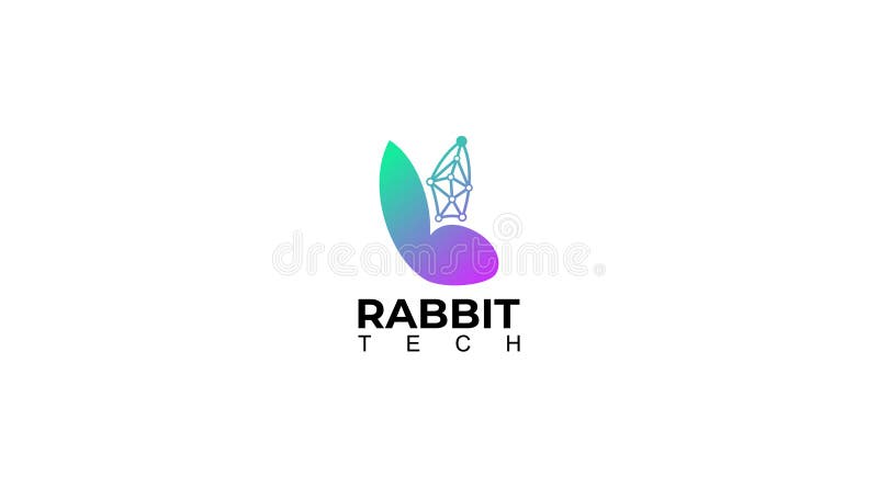 Rabbit Tech Logo Design Vector Elegant and Modern Stock Illustration ...