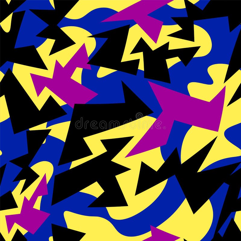 Seamless Abstract Urban Pattern with Curved Geometry Elements Stock ...