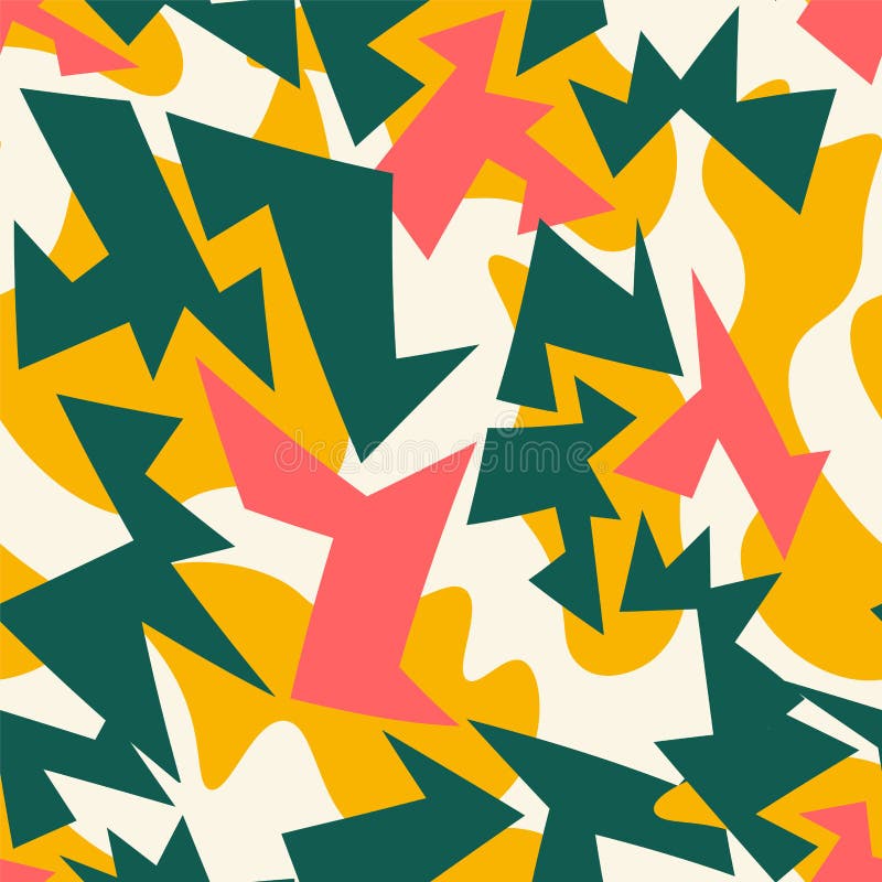 Seamless Abstract Urban Pattern with Curved Geometry Elements Stock ...