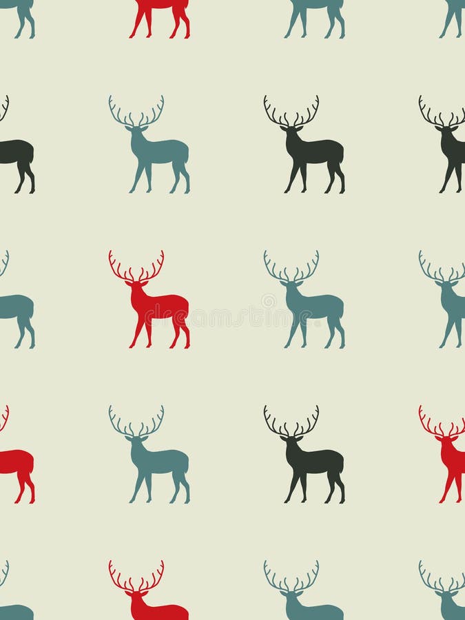 Seamless Deer Color Full and Simple Pattern Stock Vector - Illustration ...
