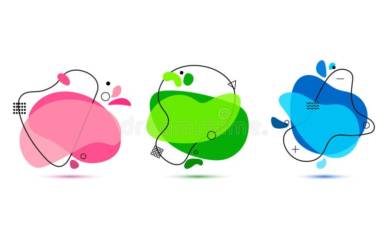 The Set of the Three Abstract Icons Stock Vector - Illustration of ...