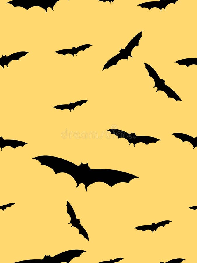 Bat Amazing Seamless Design with Different Shape Dark and Yellow Colors ...
