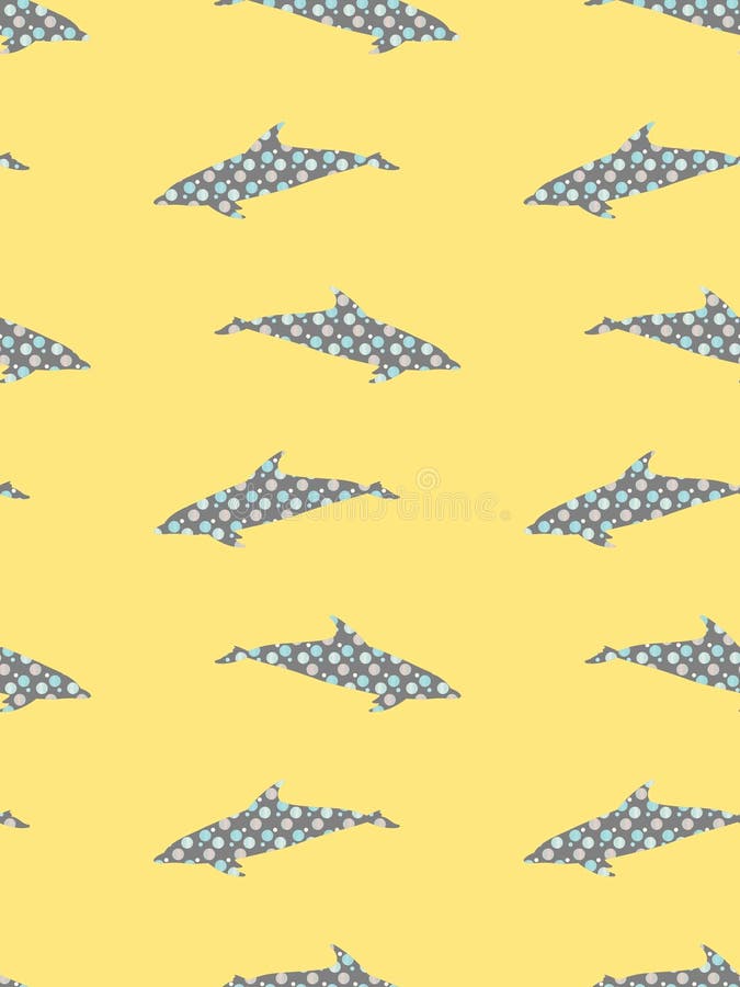 Colorful Doted Dolphin Shape Seamless Pattern Design Stock Vector ...