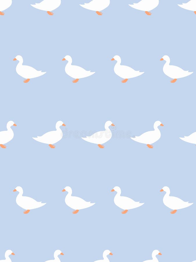 Seamless Duck Design Repeating Pattern Cute Bird Animal Stock Vector ...