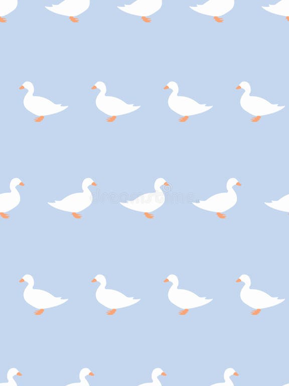 Seamless Duck Design Repeating Pattern Cute Bird Animal Stock Vector ...
