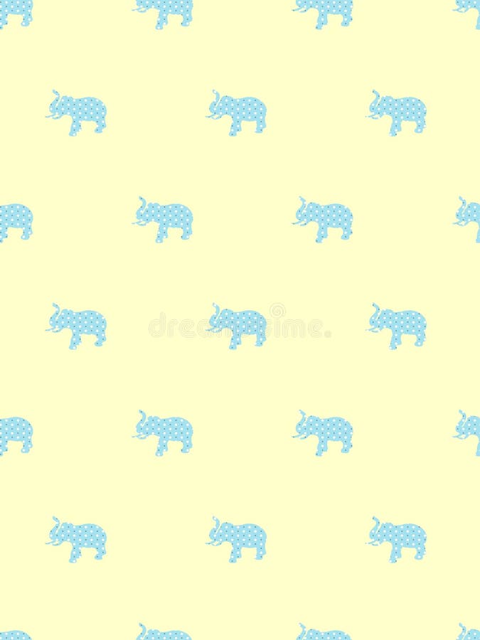 Elephant Lite Blue Shape Seamless Pattern Wild Life Stock Vector ...