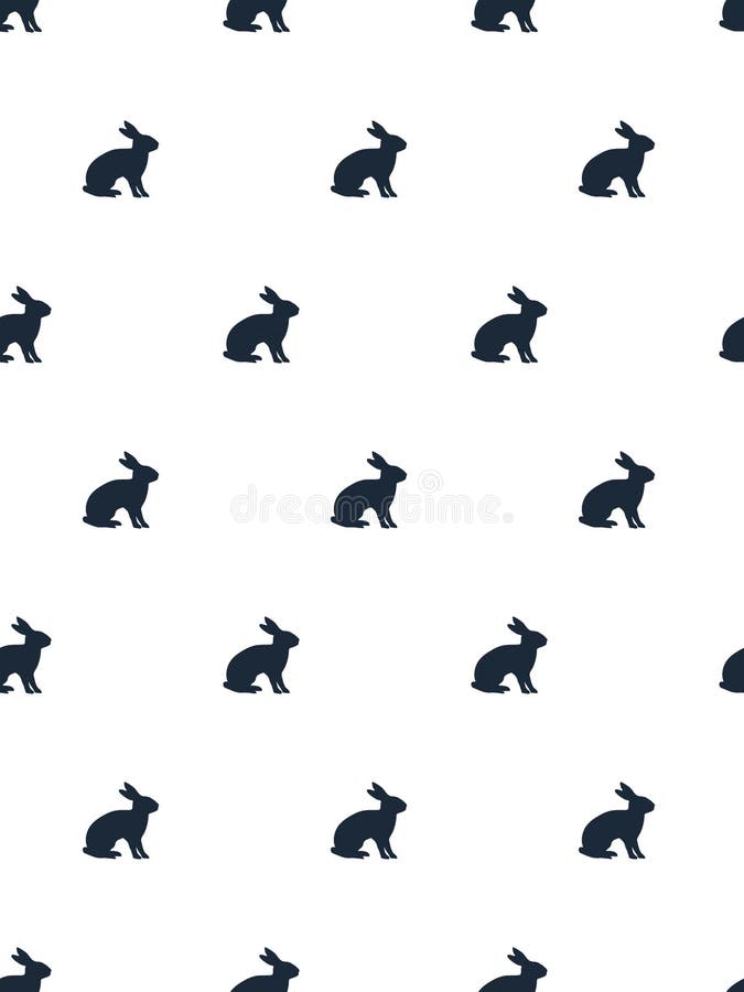 Rabbit Seamless Design Black and White Stock Vector - Illustration of ...