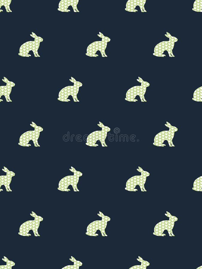 Rabbit Bunny Seamless Pattern Cute Animal Repeating Stock Vector ...