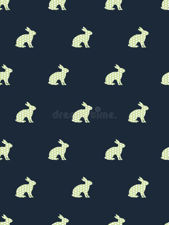 Rabbit Bunny Seamless Pattern Cute Animal Repeating Stock Vector ...
