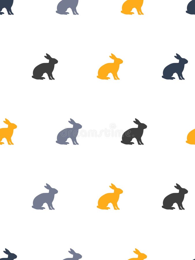 Rabbit Bunnies Beautiful Multicolor Seamless Pattern and Repeat Style ...